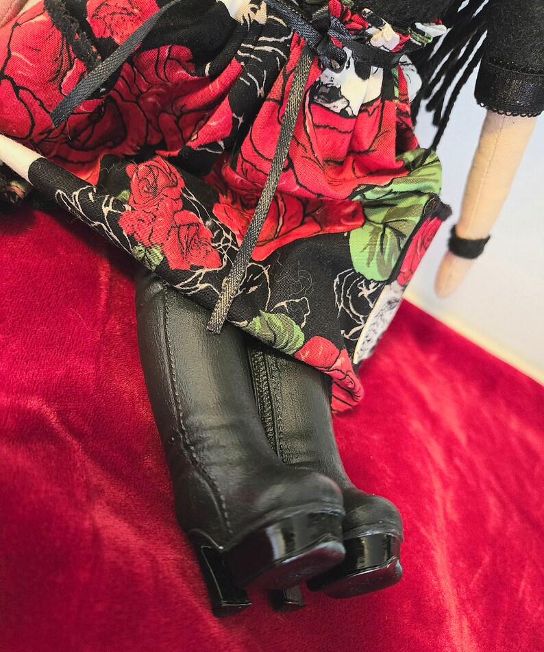 Whimsy Goth Doll, 15 Rockabilly Doll, Artsy Musician Doll, Handmade and ...