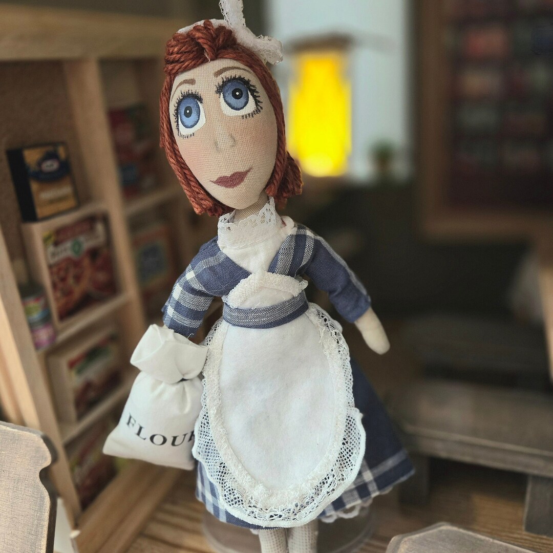 Baker Doll, Handmade and Handpainted Woodland Baker With Flour Sack ...