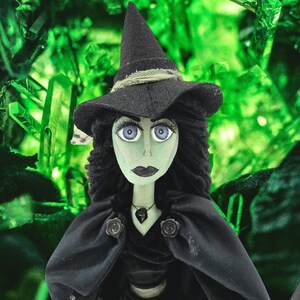 Wicked Witch Doll, Handmade and Handpainted 12in Ooak Green Wicked ...