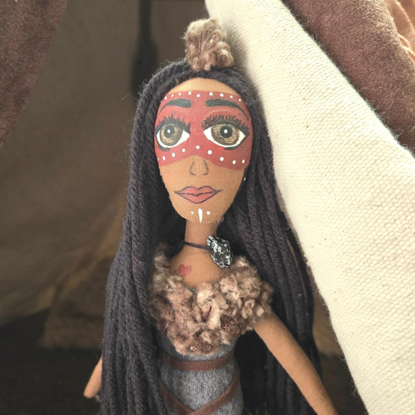 Native Dolls, Handmade and Handpainted 9 Native Couple, Native Wolf ...