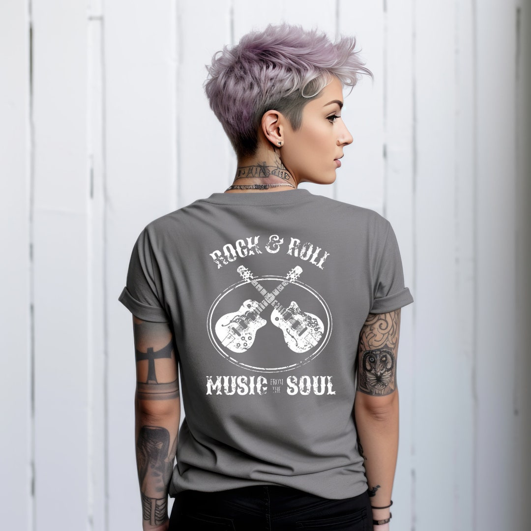 Vintage Rock and Roll Graphic Shirt, Guitar Retro T-shirts, Rocker ...