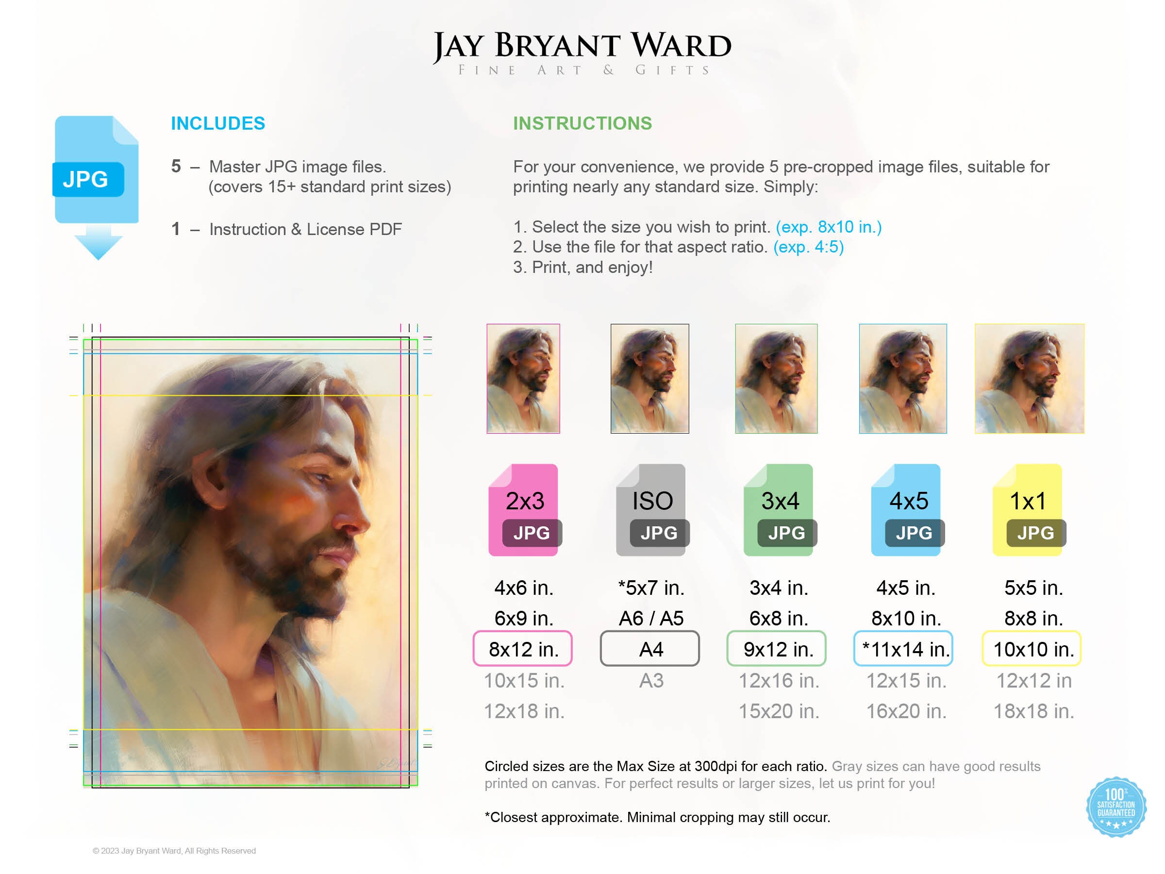 Jesus PRINTABLE Art DOWNLOAD My Peace I Leave With You by Jay Bryant Ward Pastel Colors Soft ...