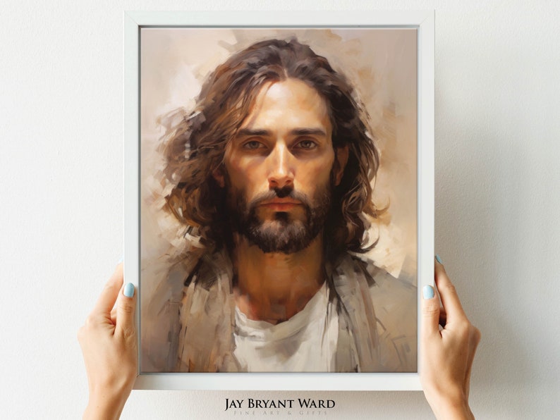Portrait of Jesus Framed ART PRINT - Son of David by Jay Bryant Ward ...