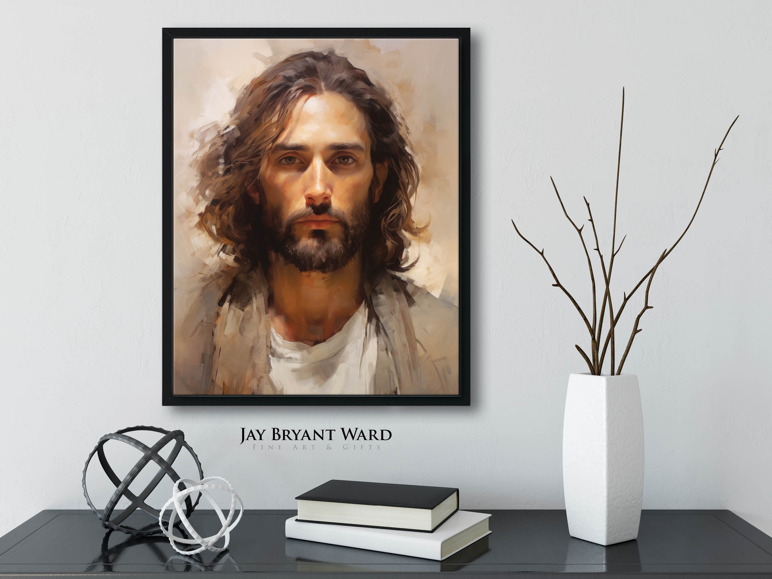 Portrait of Jesus Framed ART PRINT Son of David by Jay Bryant Ward ...