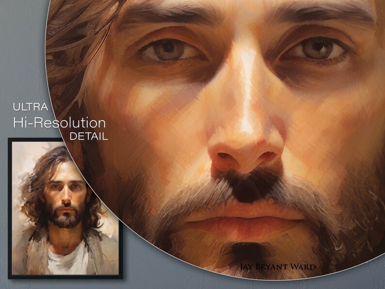 Portrait of Jesus Framed ART PRINT - Son of David by Jay Bryant Ward ...