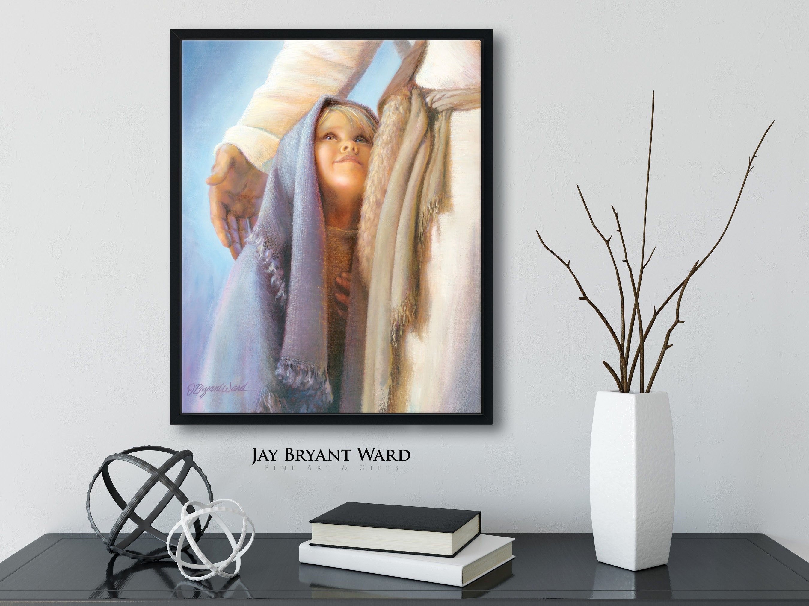 Under His Wing - ART PRINT by Jay Bryant Ward | Little Child Looking up ...