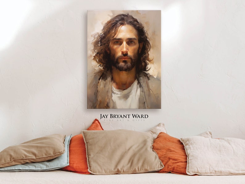 Portrait of Jesus Framed ART PRINT - Son of David by Jay Bryant Ward ...
