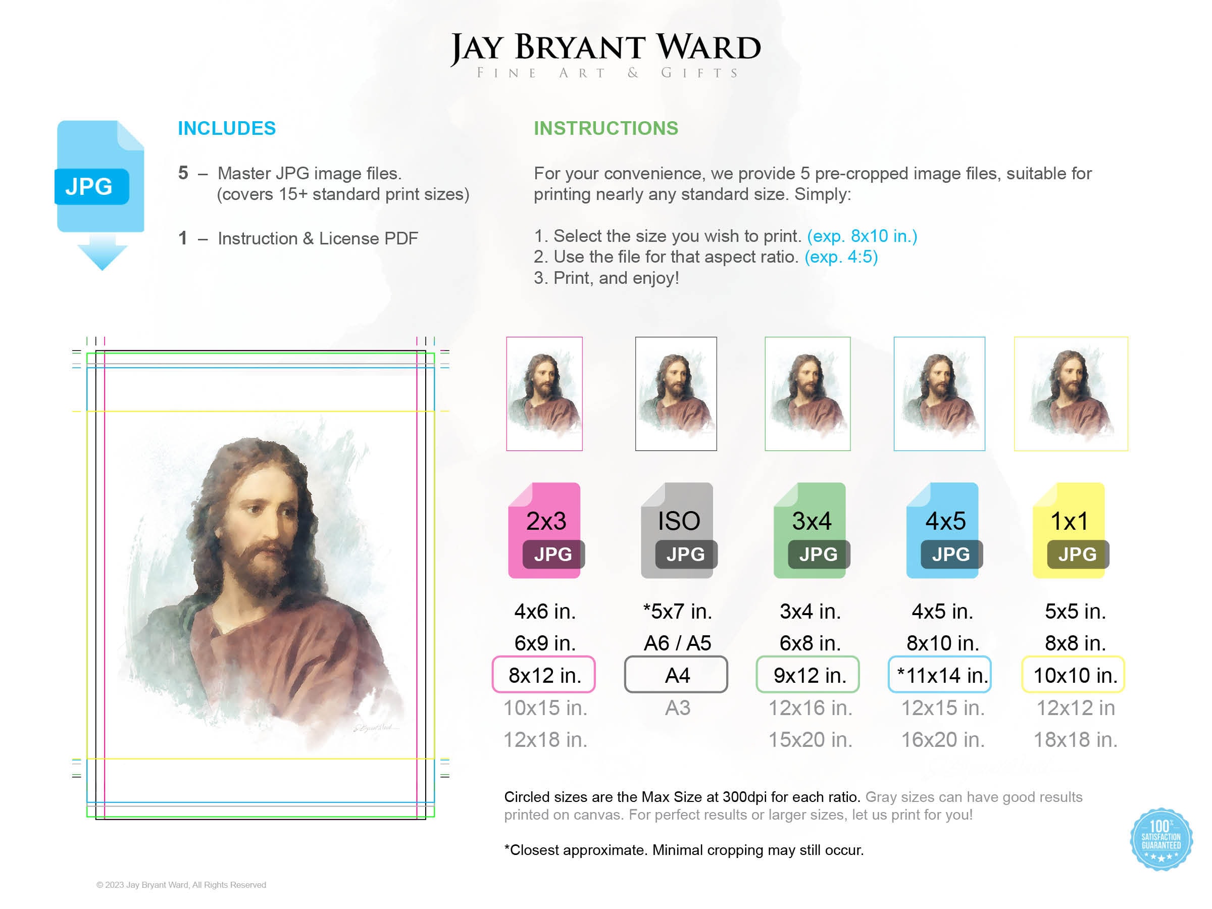 Jesus PRINTABLE Art DOWNLOAD Christ Watercolor Portrait by Jay Bryant ...