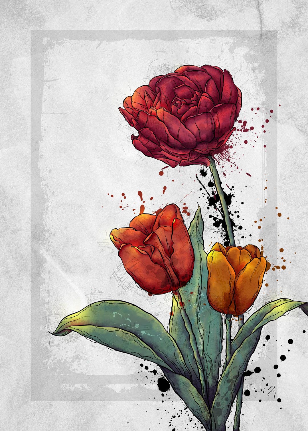 Tulip Flower Print - Etsy