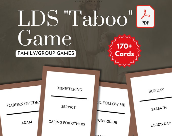 LDS Church Games Taboo Game Easy Family Home Evening Ward Activity ...