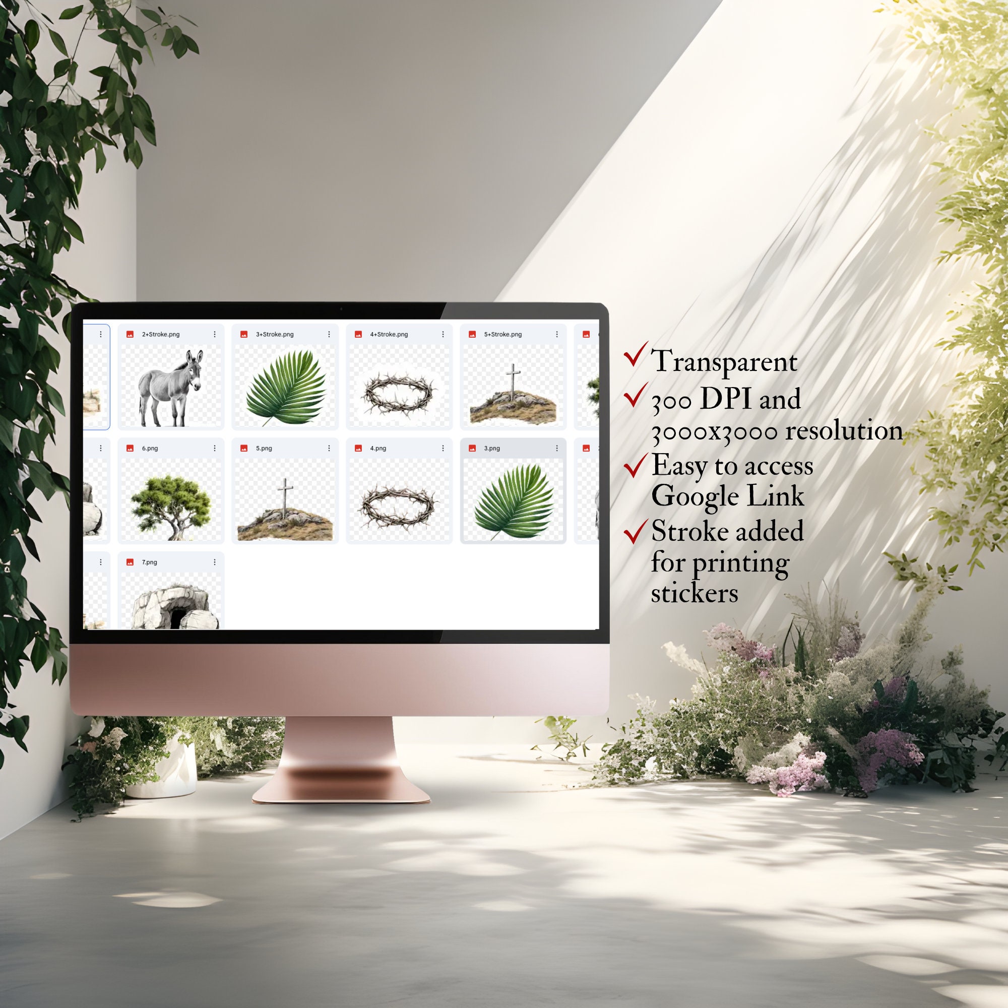 Easter Symbols Transparent Clip Art Pack Bible Christian - Etsy