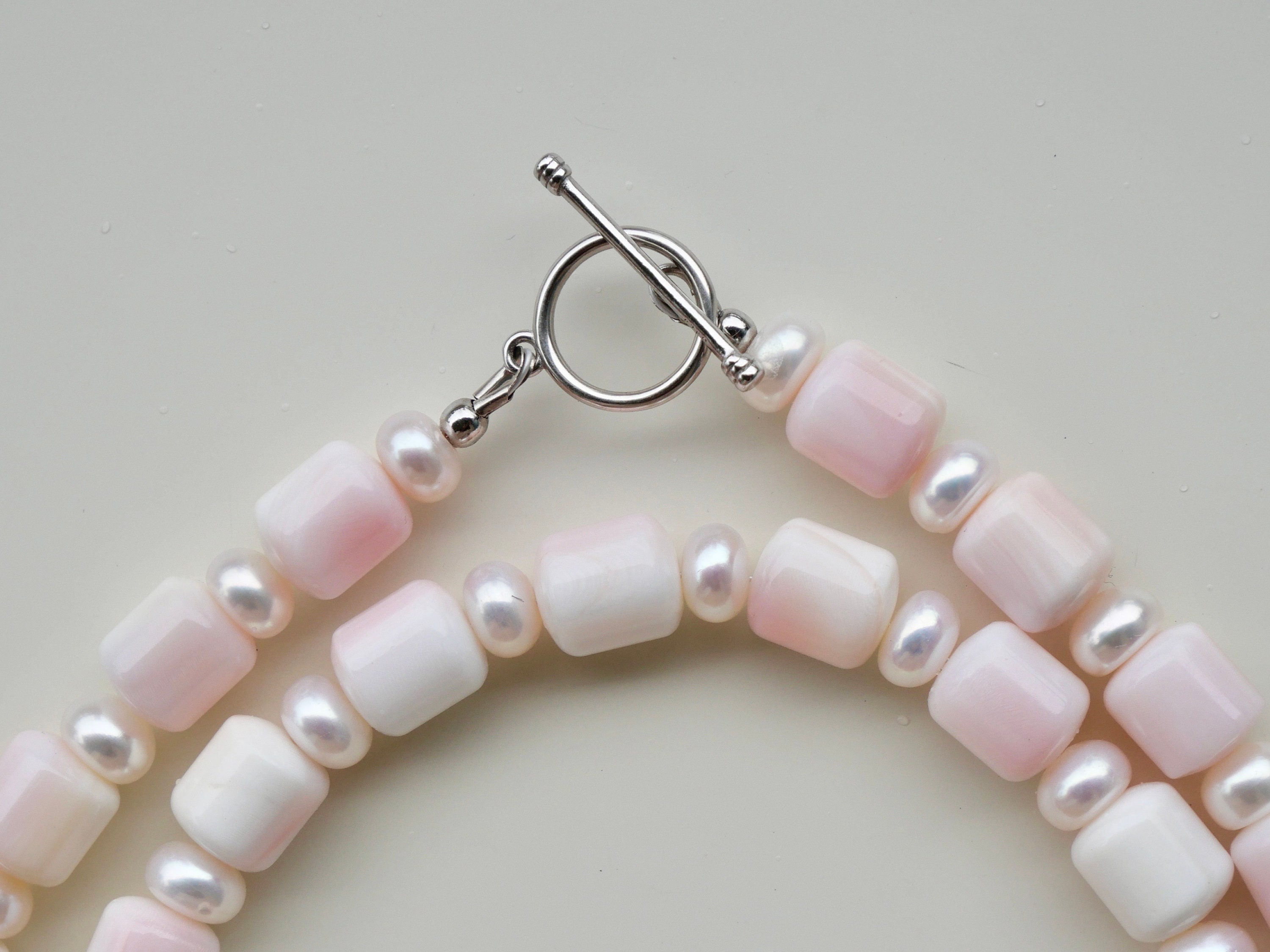 Natural Pink Queen Conch Shell Freshwater Pearl Necklace Carved Natural ...