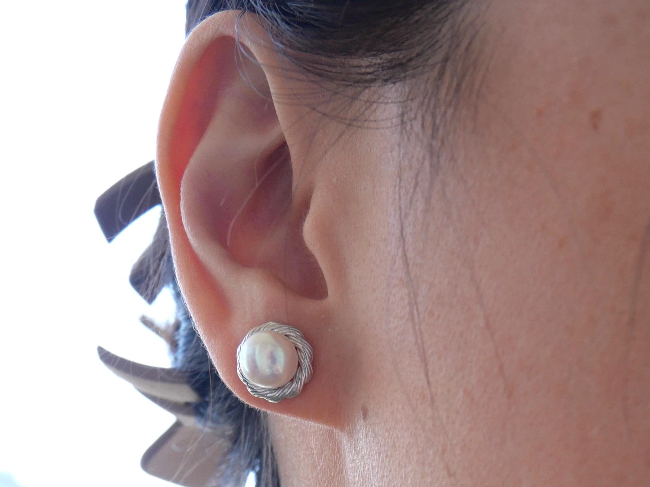 Elegant Collection Natural Freshwater Large High Luster White Flat/bun ...