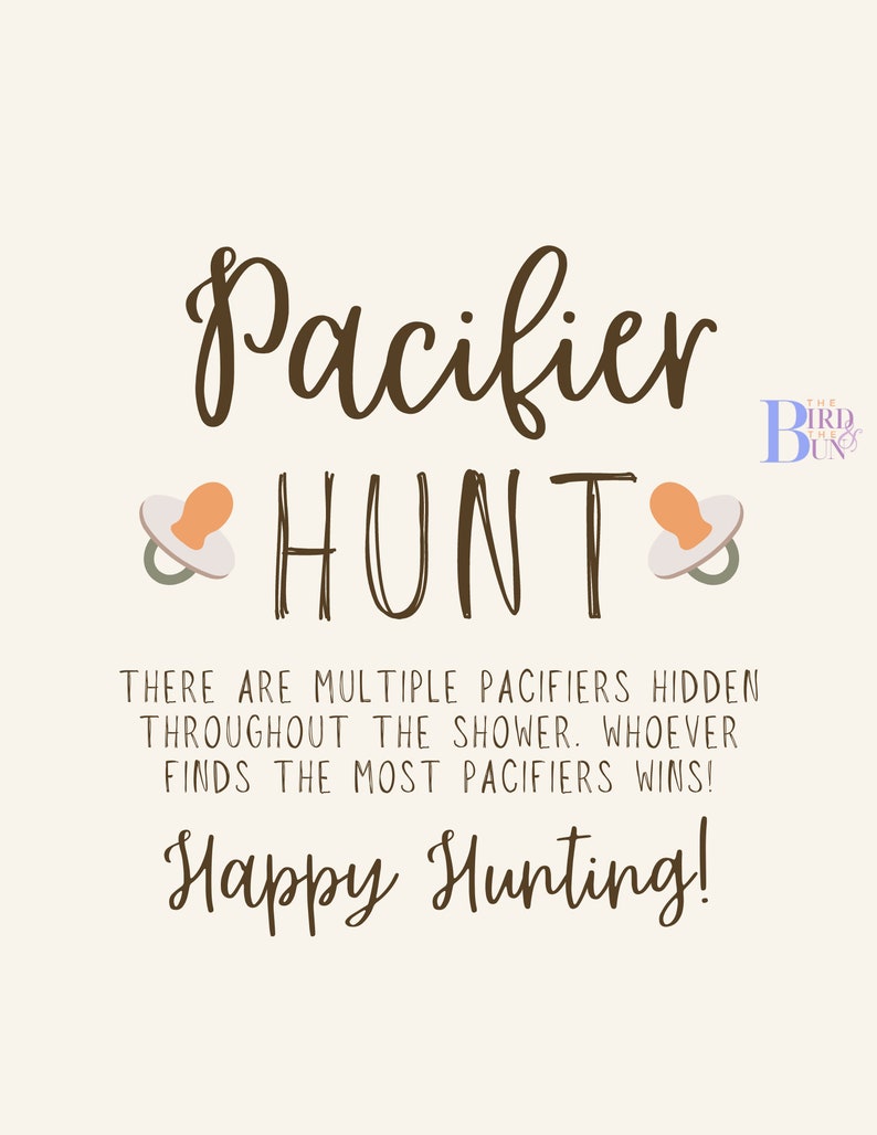 Pacifier Hunt Game Rules for Baby Shower - Etsy