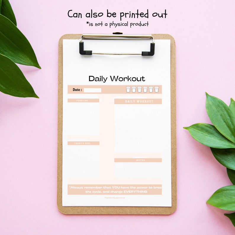 Fitness Planner Printable Sheet Digital PDF - Etsy