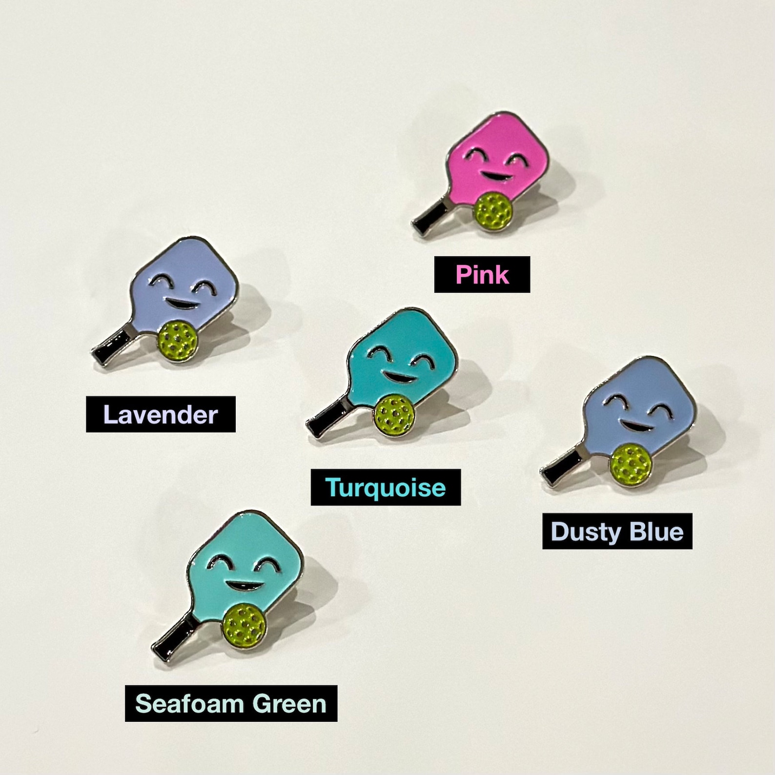 Pickleball Enamel Pin - Happy the Paddle - Cute Pickleball Gift ...