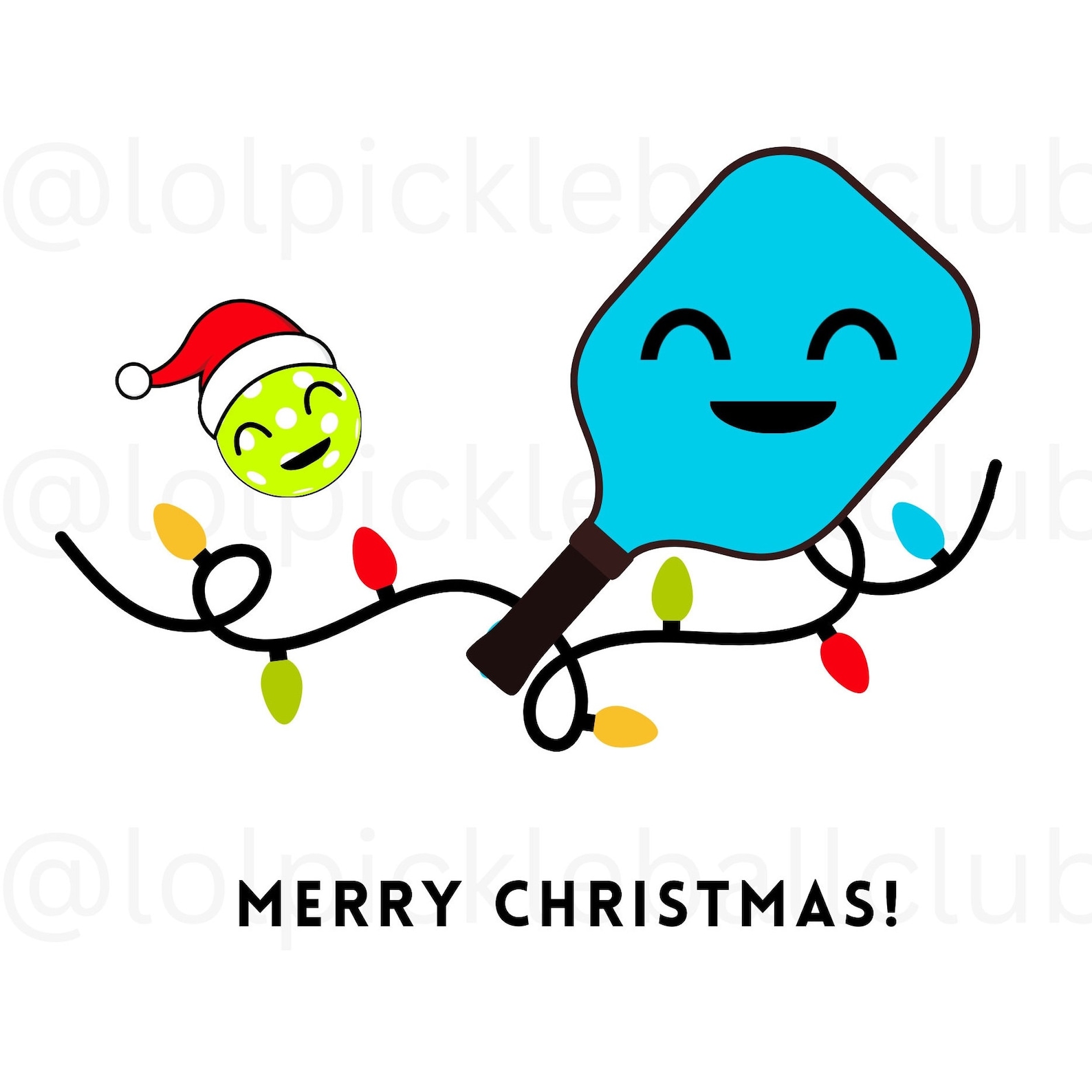 Pickleball Christmas Holiday Card | Printable Digital Download | Ready ...