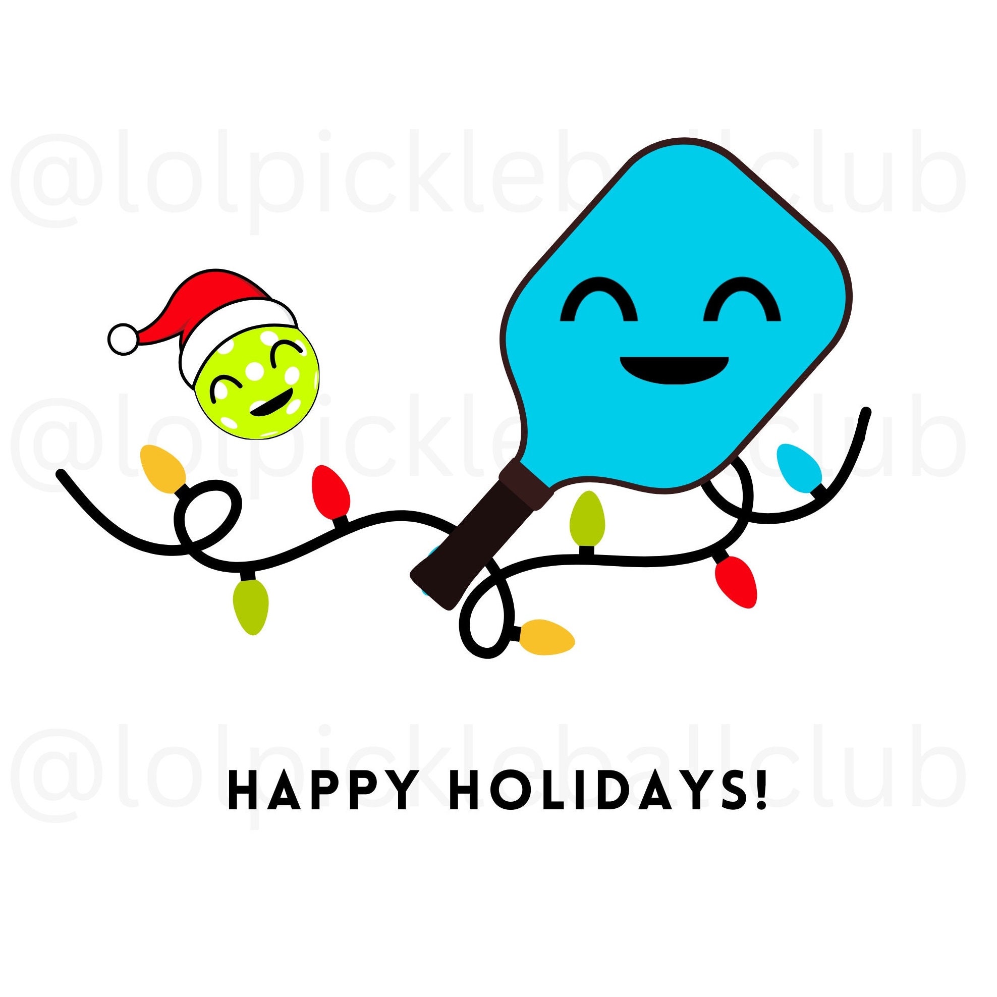 Pickleball Christmas Holiday Card | Printable Digital Download | Ready ...