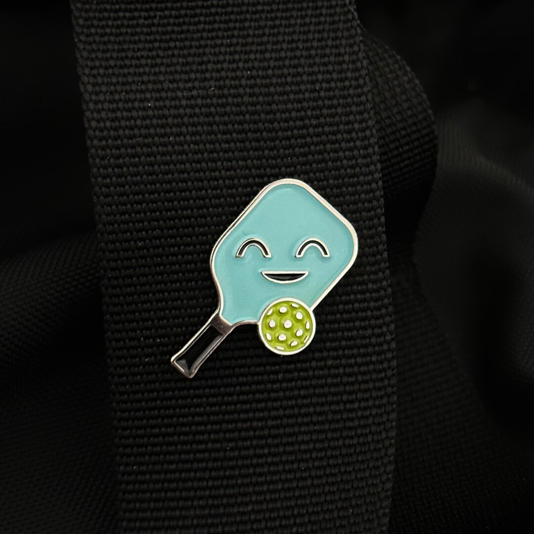 Pickleball Enamel Pin - Happy the Paddle - Cute Pickleball Gift ...