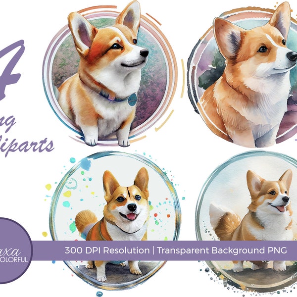 Birthday Corgi Clipart - Etsy