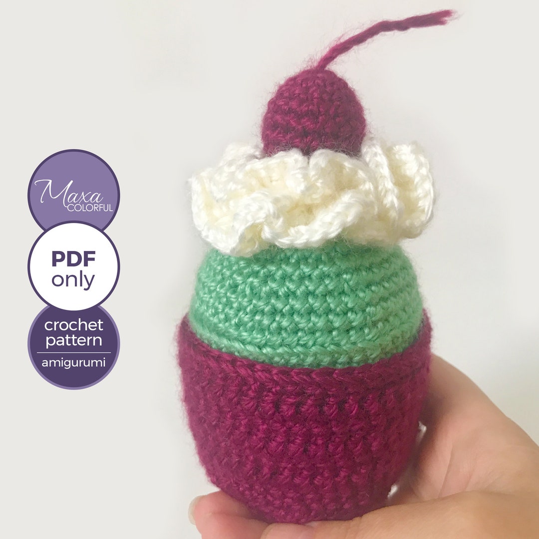 Cupcake Amigurumi Crochet Pattern: Low Sew Toy (PDF) - Etsy