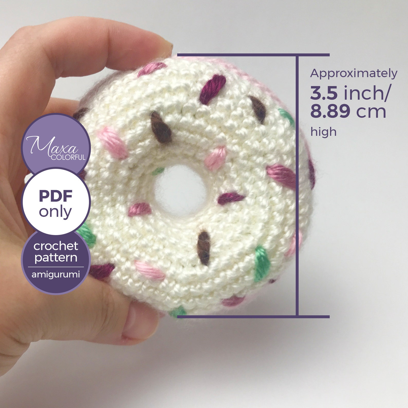 Amigurumi Crochet Pattern Donut. No Sew Amigurumi Tutorial PDF in ...