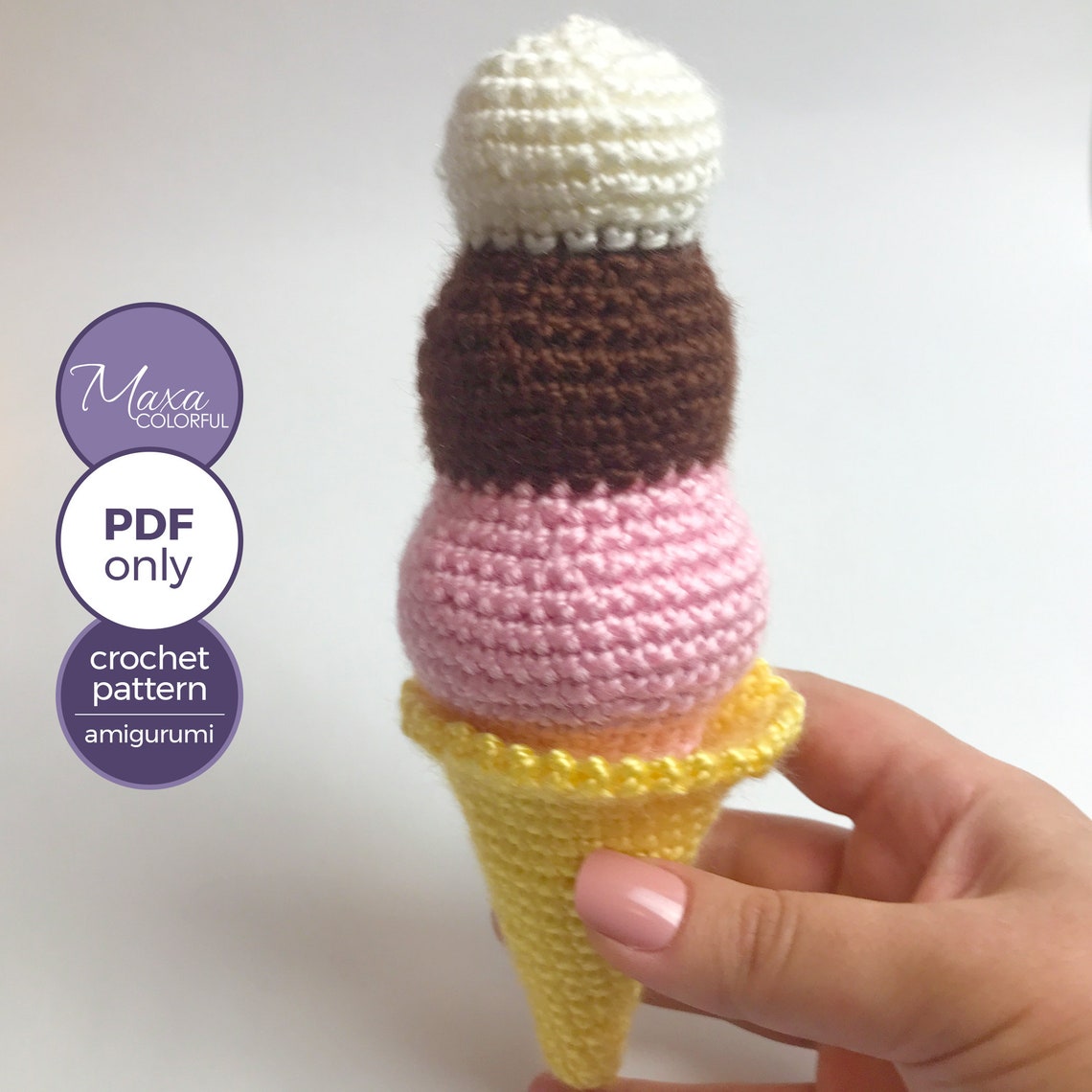Amigurumi Crochet Pattern Ice Cream. No-sew Amigurumi Tutorial PDF ...