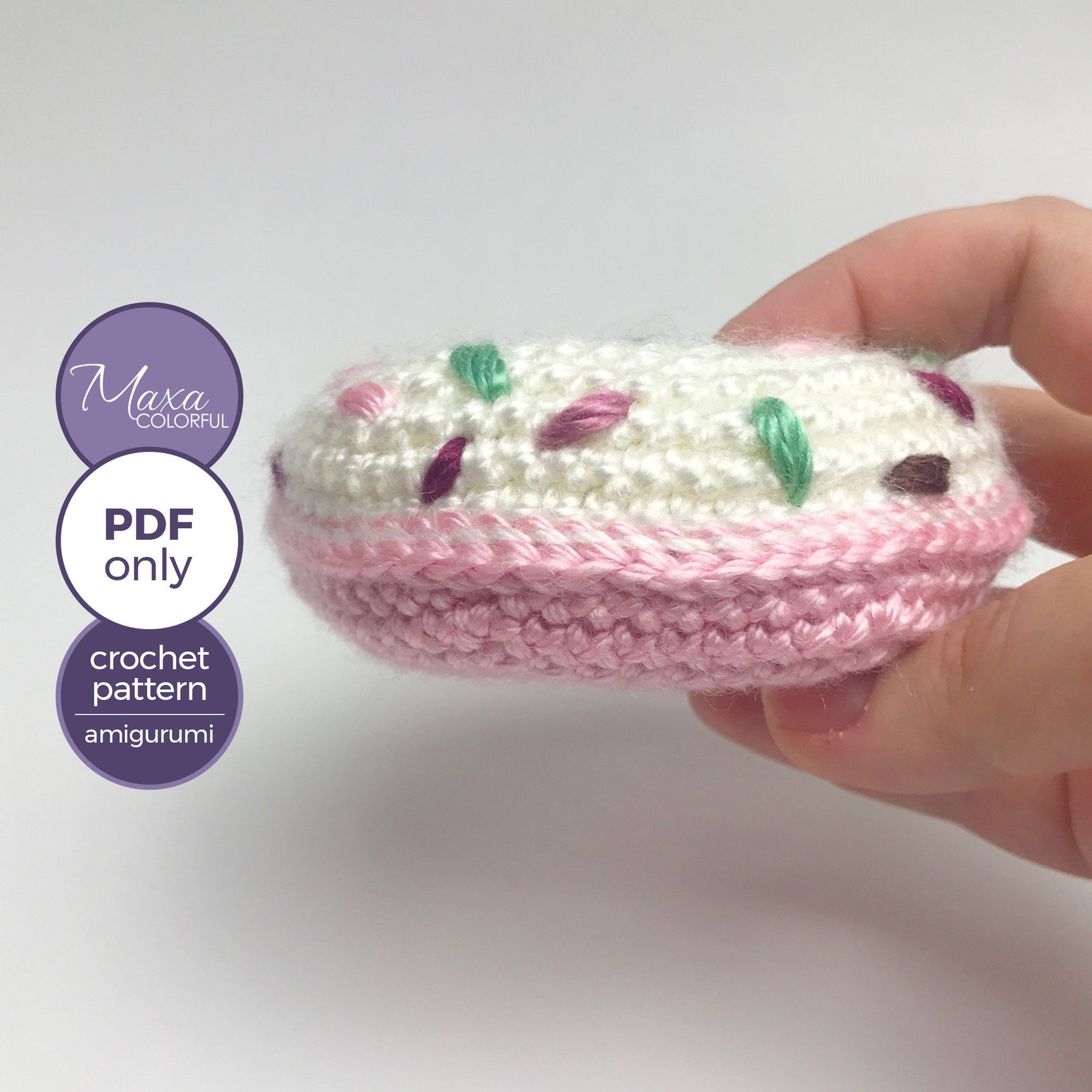 Amigurumi Crochet Pattern Donut. No Sew Amigurumi Tutorial PDF in ...