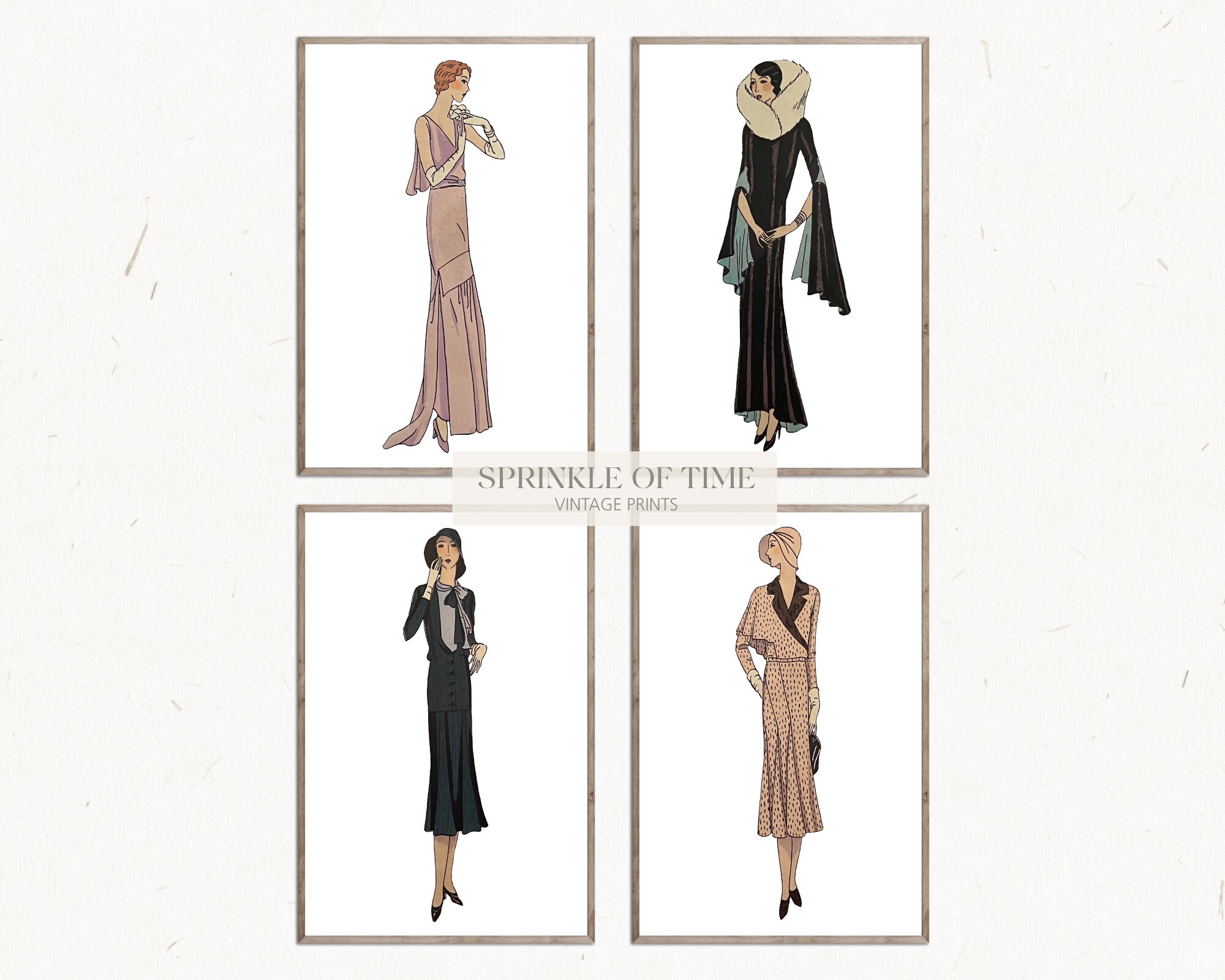 1920s Set of 4 Women Art Deco Printable Art | 1920s Fashion | Gallery ...