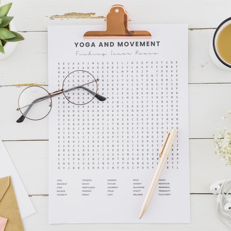 Finding Inner Peace 14 Word Search Puzzles Printable Classroom and ...