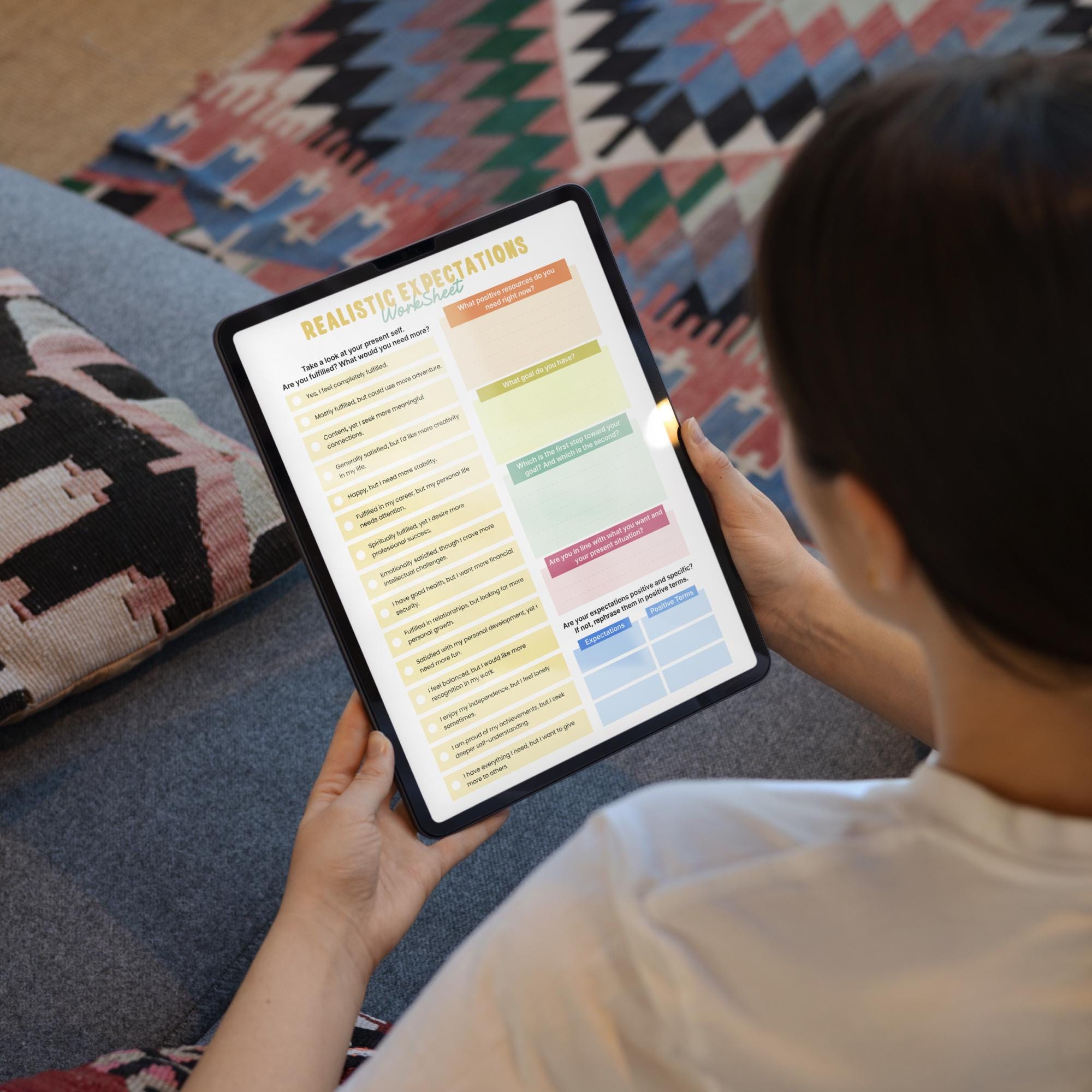 Realistic Expectations Worksheet | Fillable CBT Therapy Tool for Mental ...