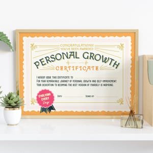 Certificate of Achievement for Personal Growth Self-improvement ...