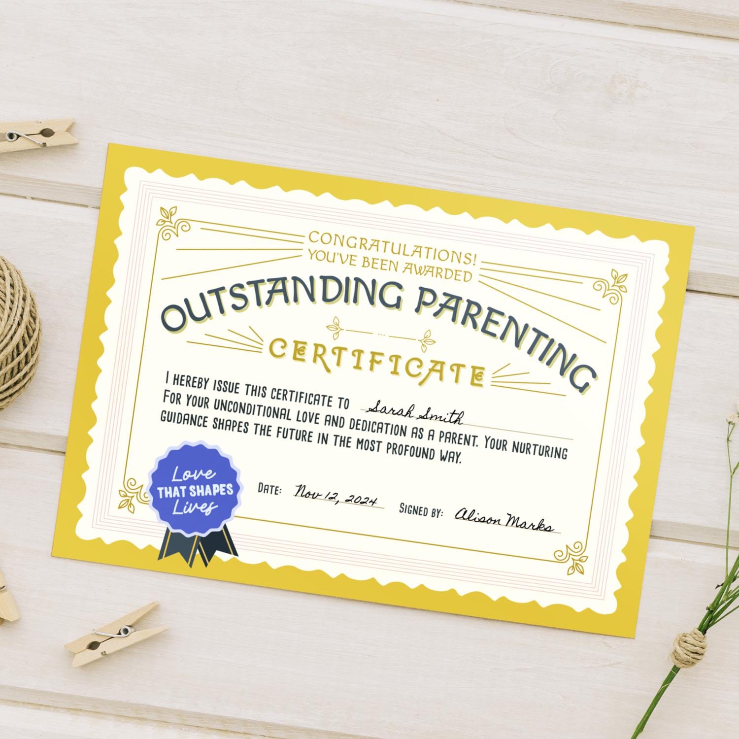 Certificate of Achievement for Outstanding Parenting Parenting ...