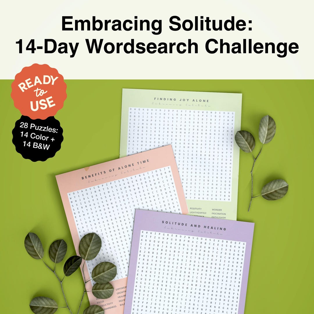 Embracing Solitude - 14 Word Search Puzzles | Printable | Classroom and ...
