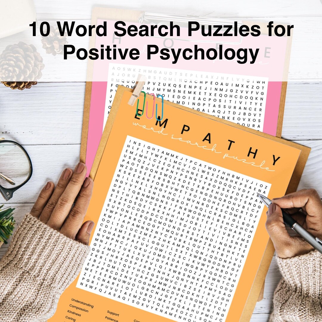 10 Word Search Puzzles for Positive Psychology | Instant Download ...