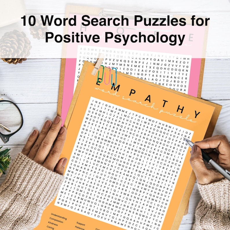 10 Word Search Puzzles for Positive Psychology | Instant Download ...