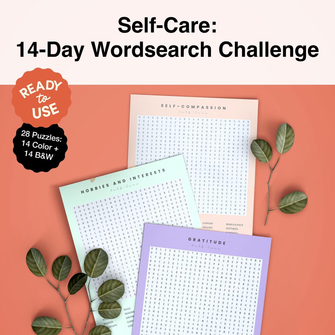 Self-care - 14 Word Search Puzzles | Printable | Classroom and Therapy ...