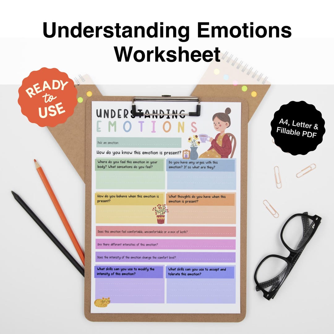 Understanding Emotions Worksheet | Printable for Emotional Awareness ...