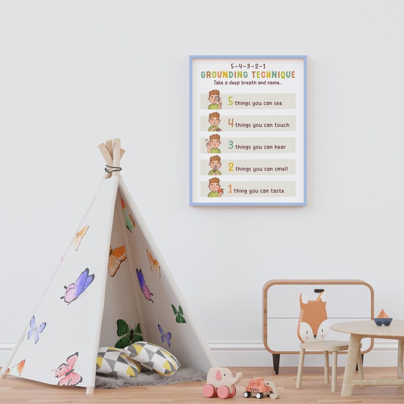 Grounding Technique Poster | Calm Corner Printable | Kids' Mindfulness ...