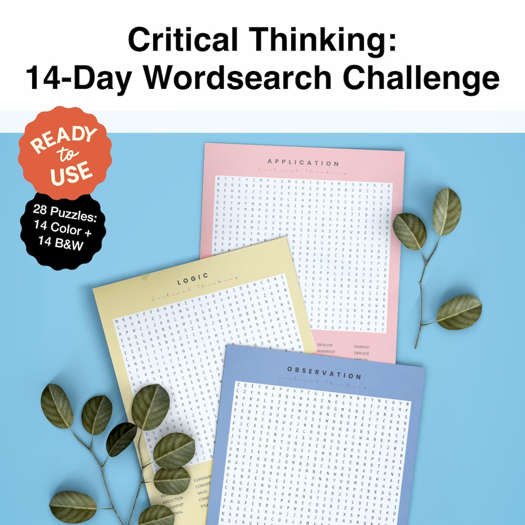 Critical Thinking - 14 Word Search Puzzles | Printable | Classroom and ...