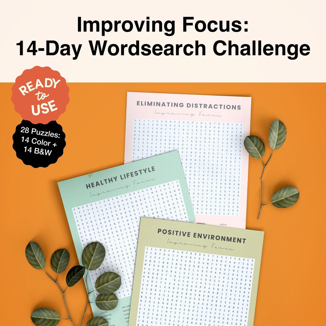 Improving Focus Word Search Puzzles: Classroom Therapy Activities (PDF ...