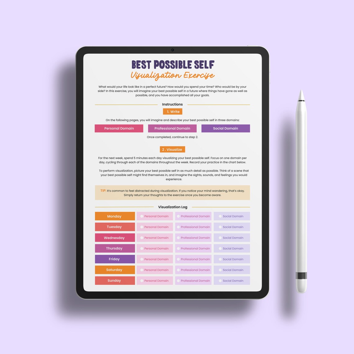 Best Possible Self Worksheet: Fillable, Instant Download & Printable ...