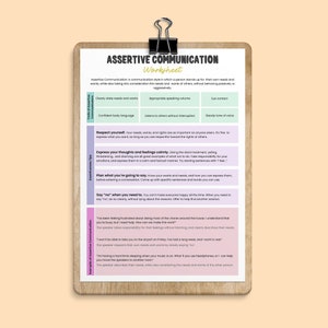 Assertive Communication Worksheet: Fillable, Instant Download ...