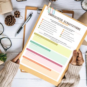 Unrealistic Expectations Worksheet | Printable Mental Health Activity ...