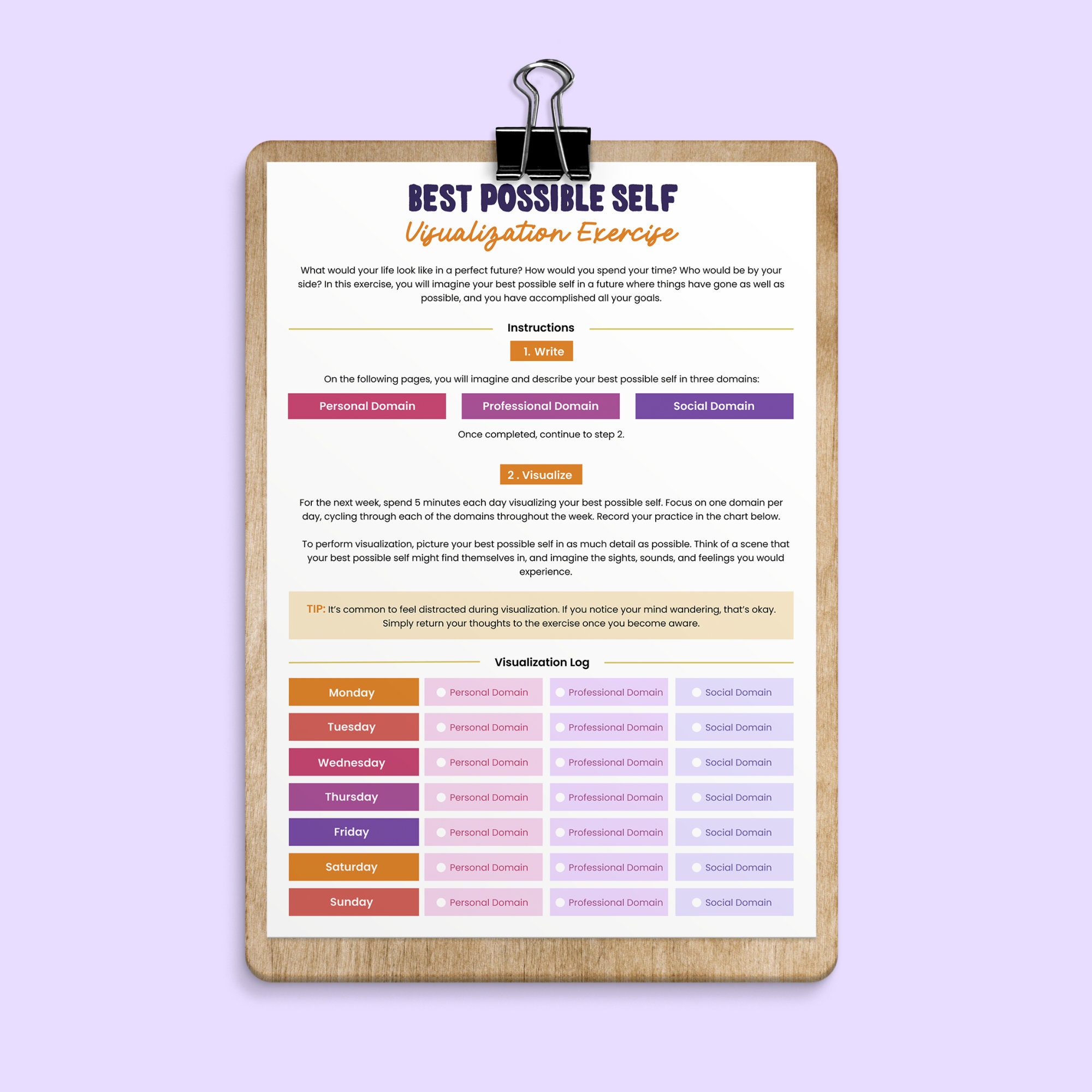 Best Possible Self Worksheet: Fillable, Instant Download & Printable ...