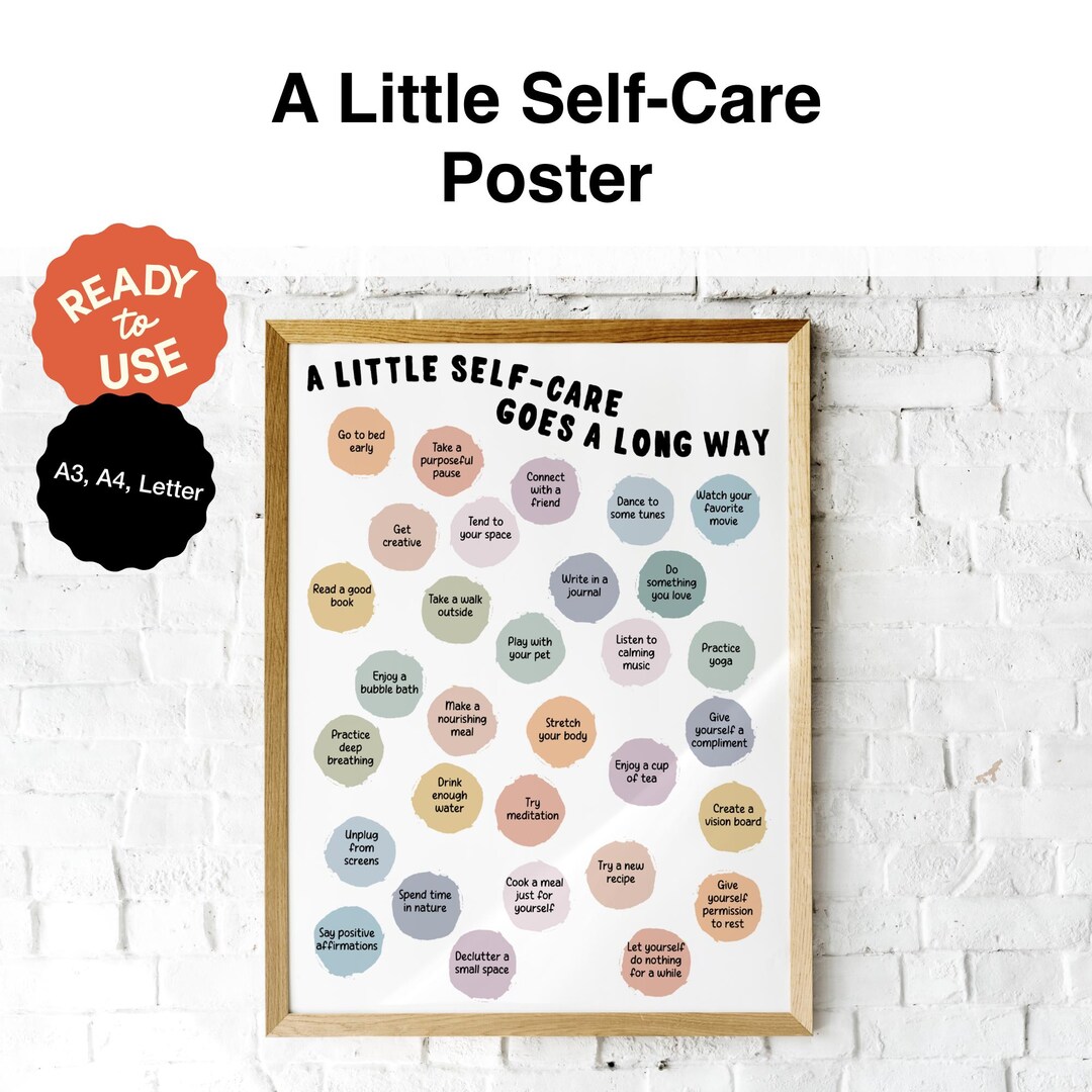 A Little Self-care Poster | Therapy Office & Classroom Decor | CBT ...