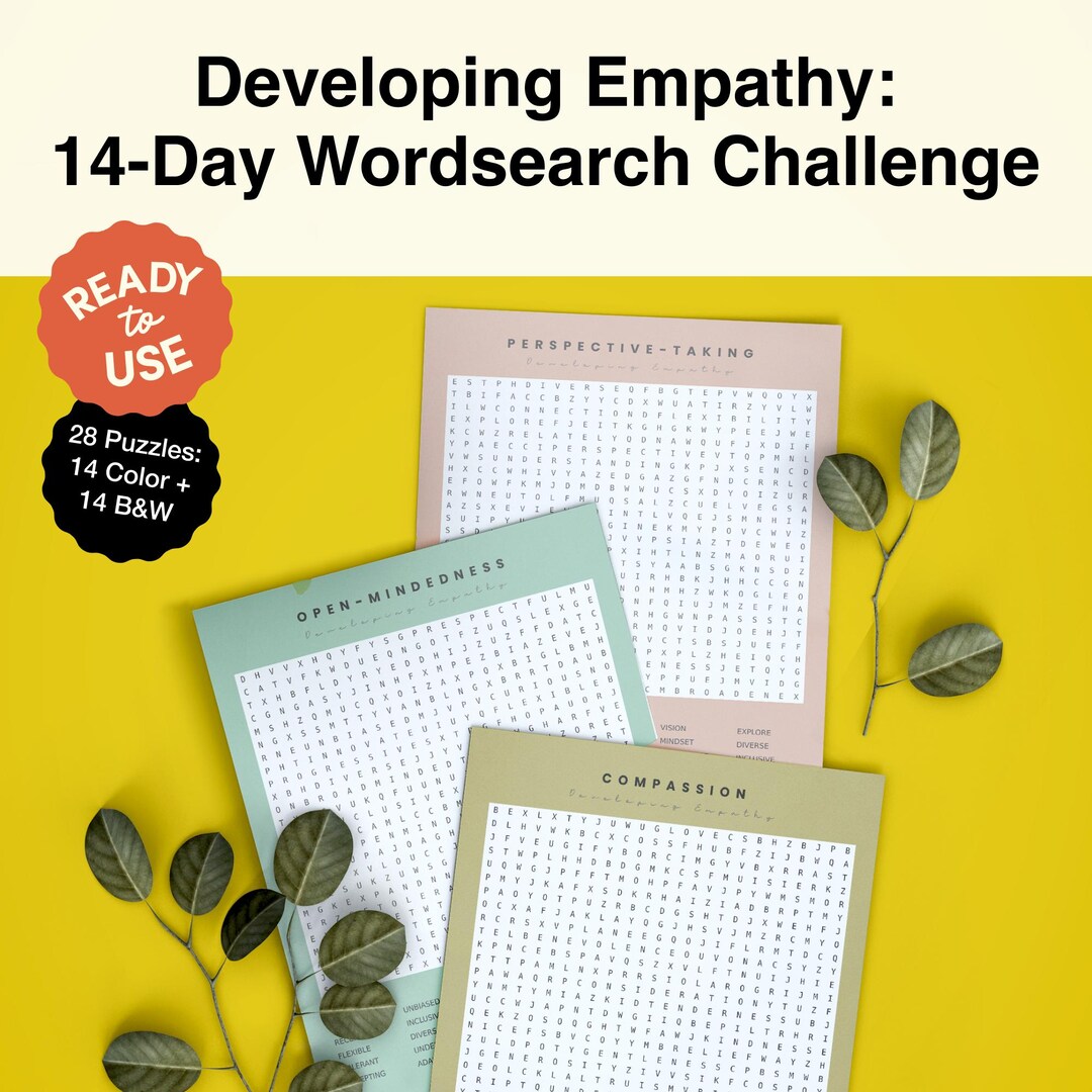 Developing Empathy 14 Word Search Puzzles Printable Classroom and ...