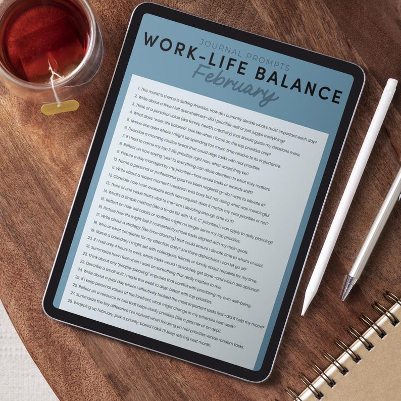 365 Journal Prompts for Work-life Balance | 12 Months of Guided ...