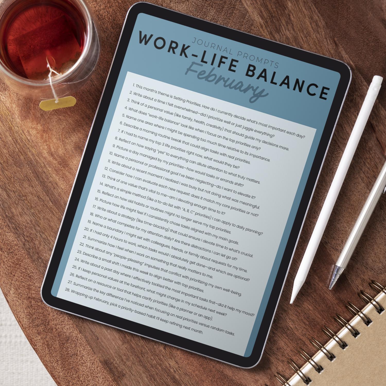 365 Journal Prompts for Work-life Balance | 12 Months of Guided ...