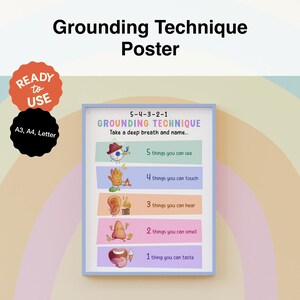 Printable Grounding Technique Poster for Kids | Anxiety Relief ...